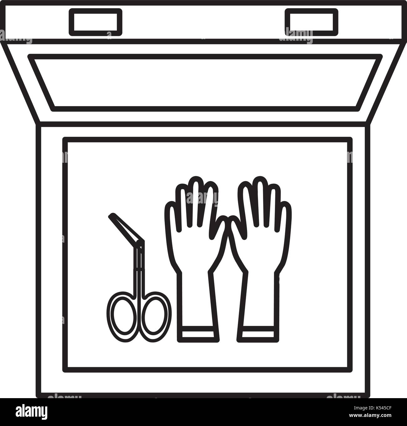 medical kit with gloves and surgical scissors Stock Vector Image & Art ...