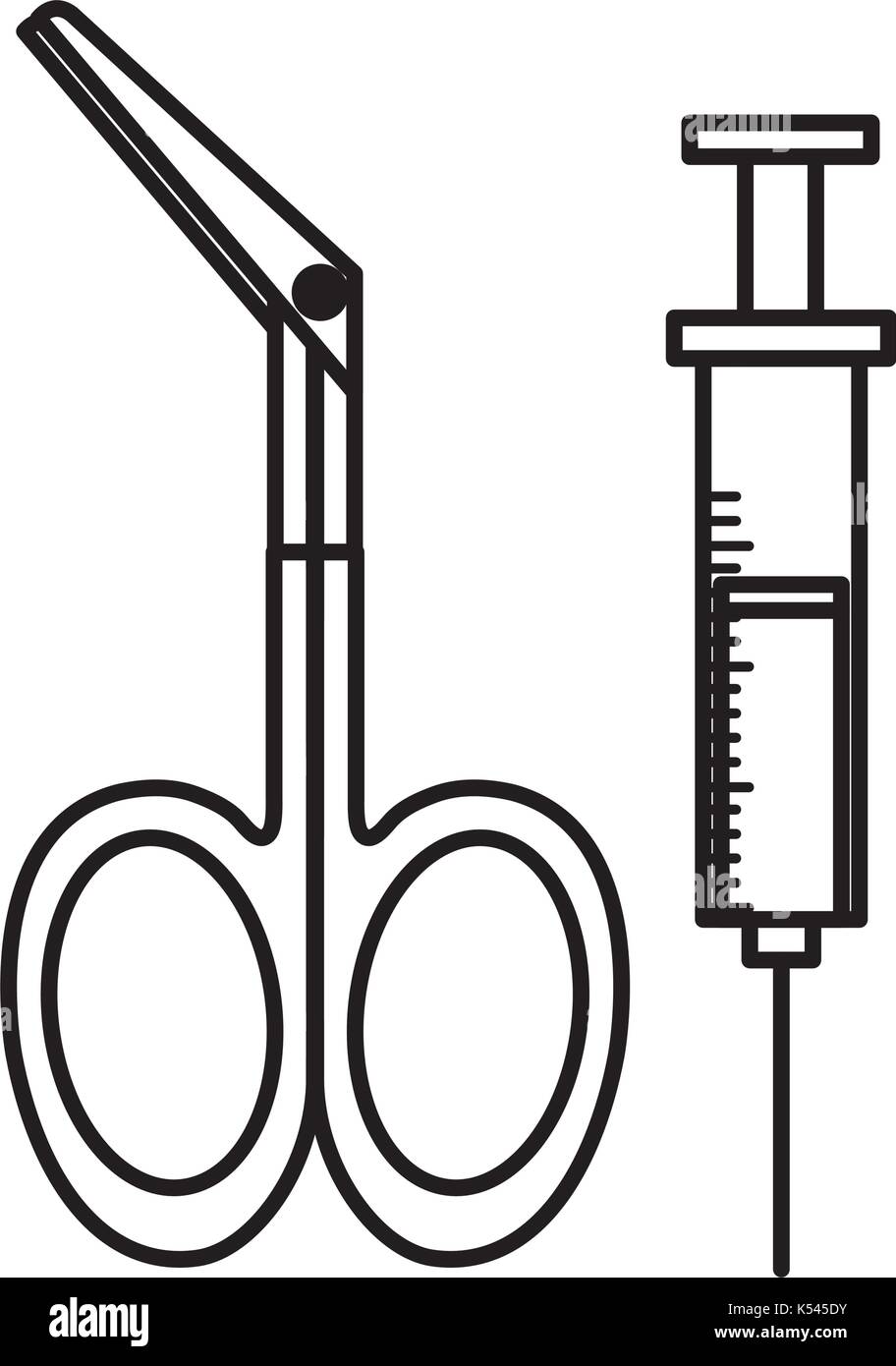 surgical scissors with injection Stock Vector Image & Art - Alamy