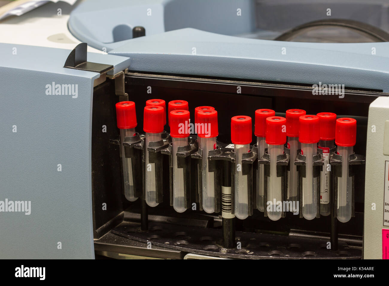 medical blood separation test centrifuge in chemical laboratory ...