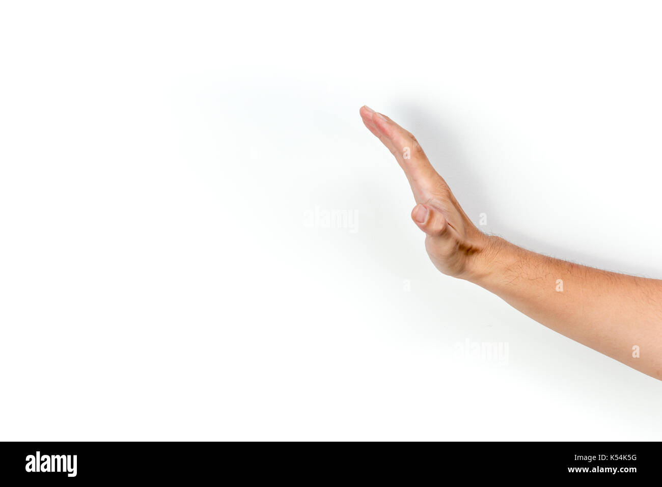 Male Hand Stop or Slow down from side isolated on white Stock Photo - Alamy