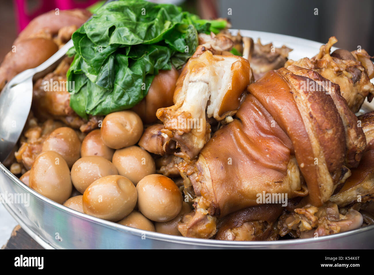 Pork Leg Stew (Kao Kha Moo) Closeup Useful as background for design ...