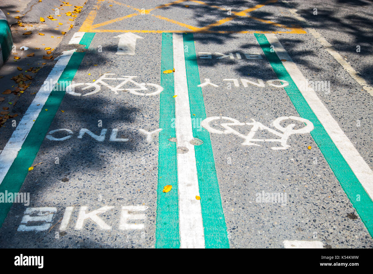 Two direction way bike lane Stock Photo - Alamy
