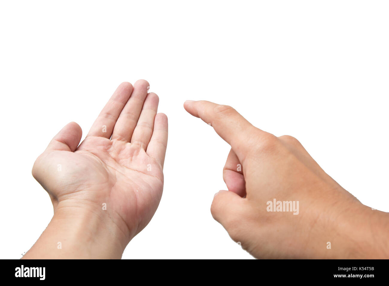 Finger touching palm hi-res stock photography and images - Alamy