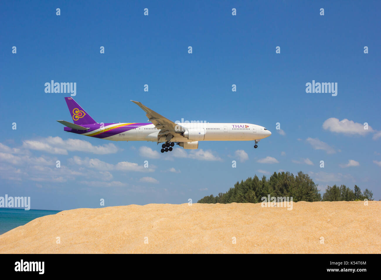 Phuket,Thailand - February 16, 2016: Thaiairway landing at Phuket ... Phuket,Thailand - February 16, 2016: Thaiairway landing at Phuket ...