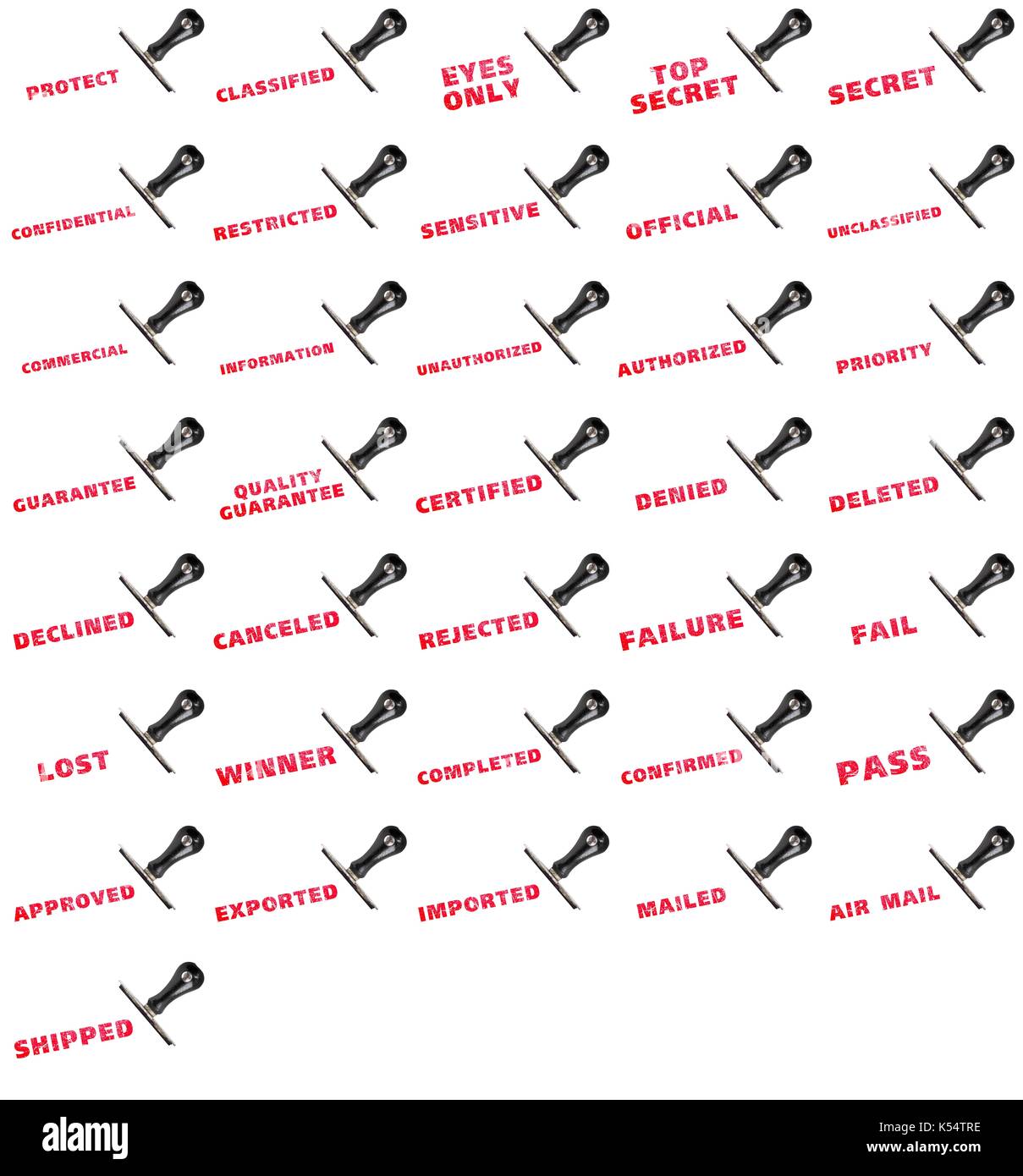 collection set of rubber stamp for business and official document Stock ...