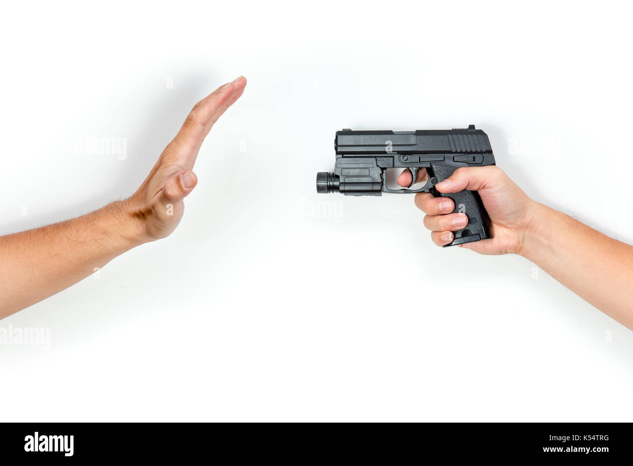 stop shooting, killing people isolated on white Stock Photo - Alamy
