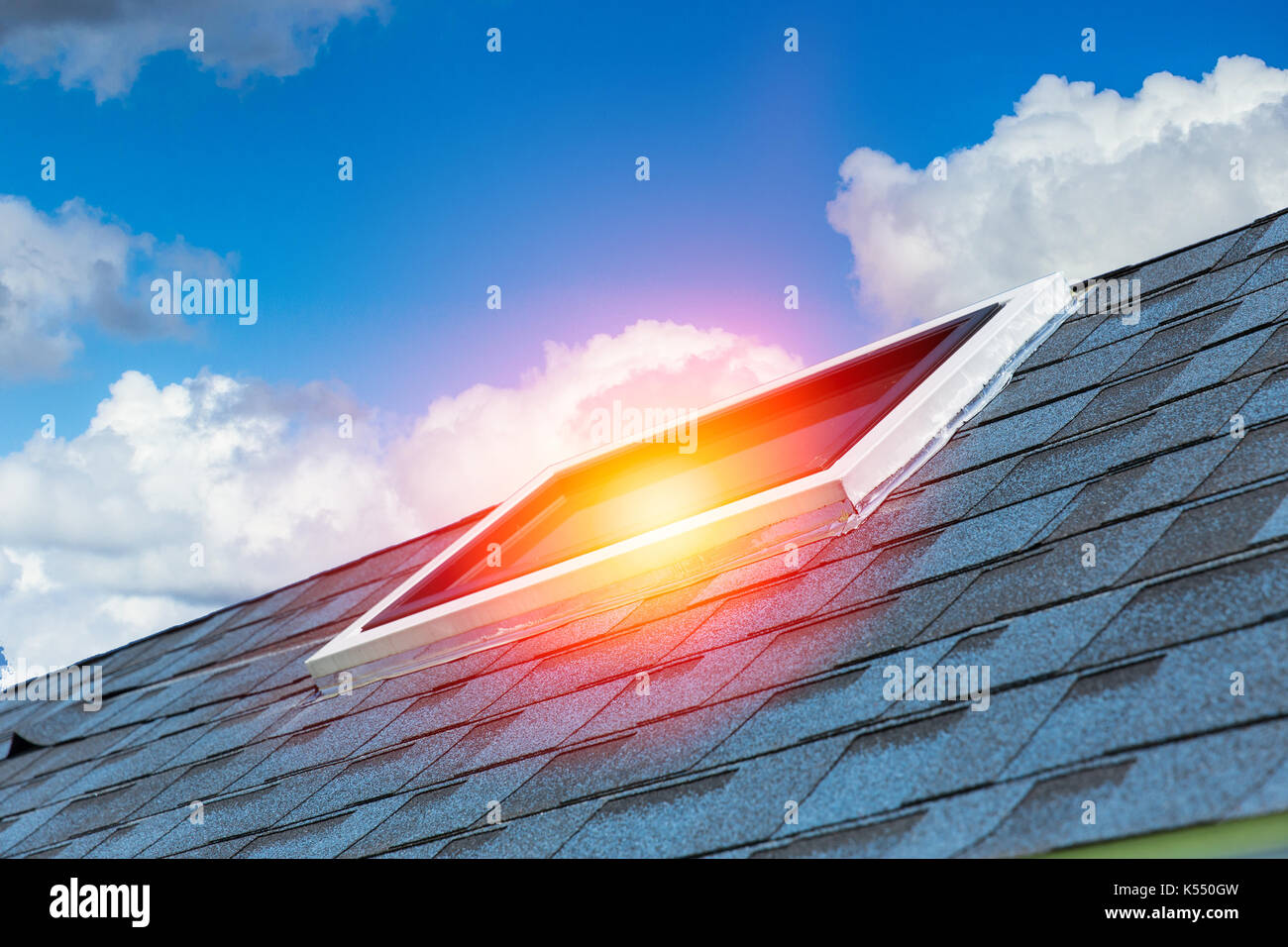 House sun roof to save energy design architecture Stock Photo - Alamy