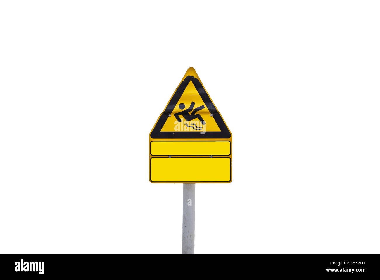Yellow triangular Information sign, warning sign skydiver Stock Photo ...