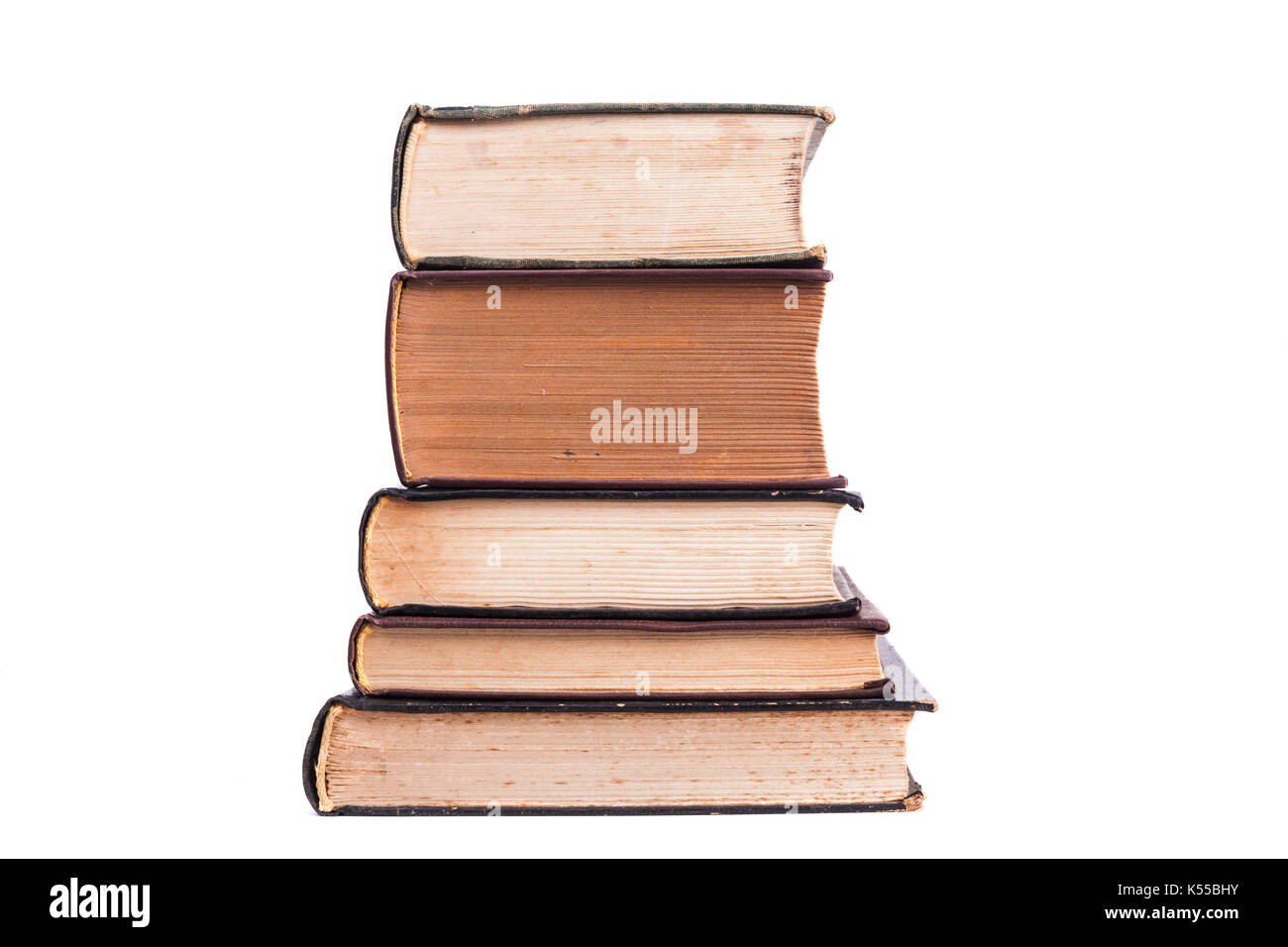Old books pile isolated on white background Stock Photo - Alamy