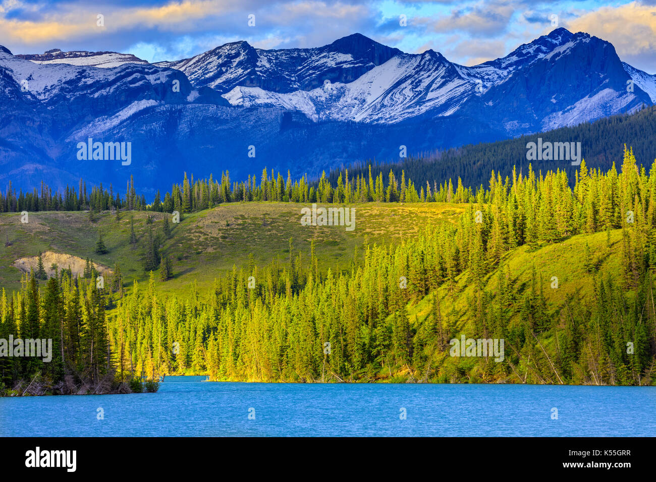 Miette Range and Talbot Lake in Jasper National Park, Canada Stock ...