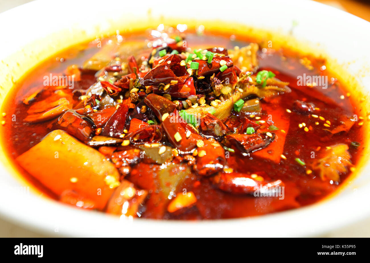 Chinese food,Duck Blood in Chili Sauce Stock Photo - Alamy