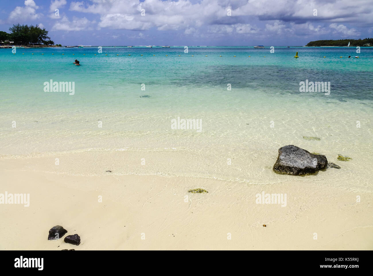 Beautiful beach in Grand Baie, Mauritius Island. Mauritius, an Indian ...