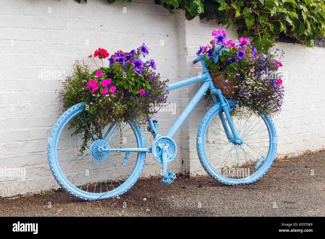 Cycle bike flower display hi-res stock photography and images - Alamy
