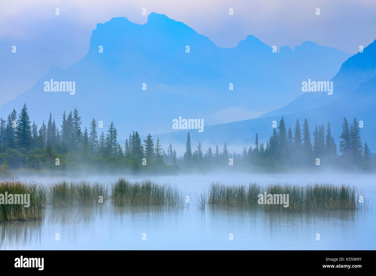 Mount Rundle and Vermilion Lakes in Banff National Park, Alberta Canada ...