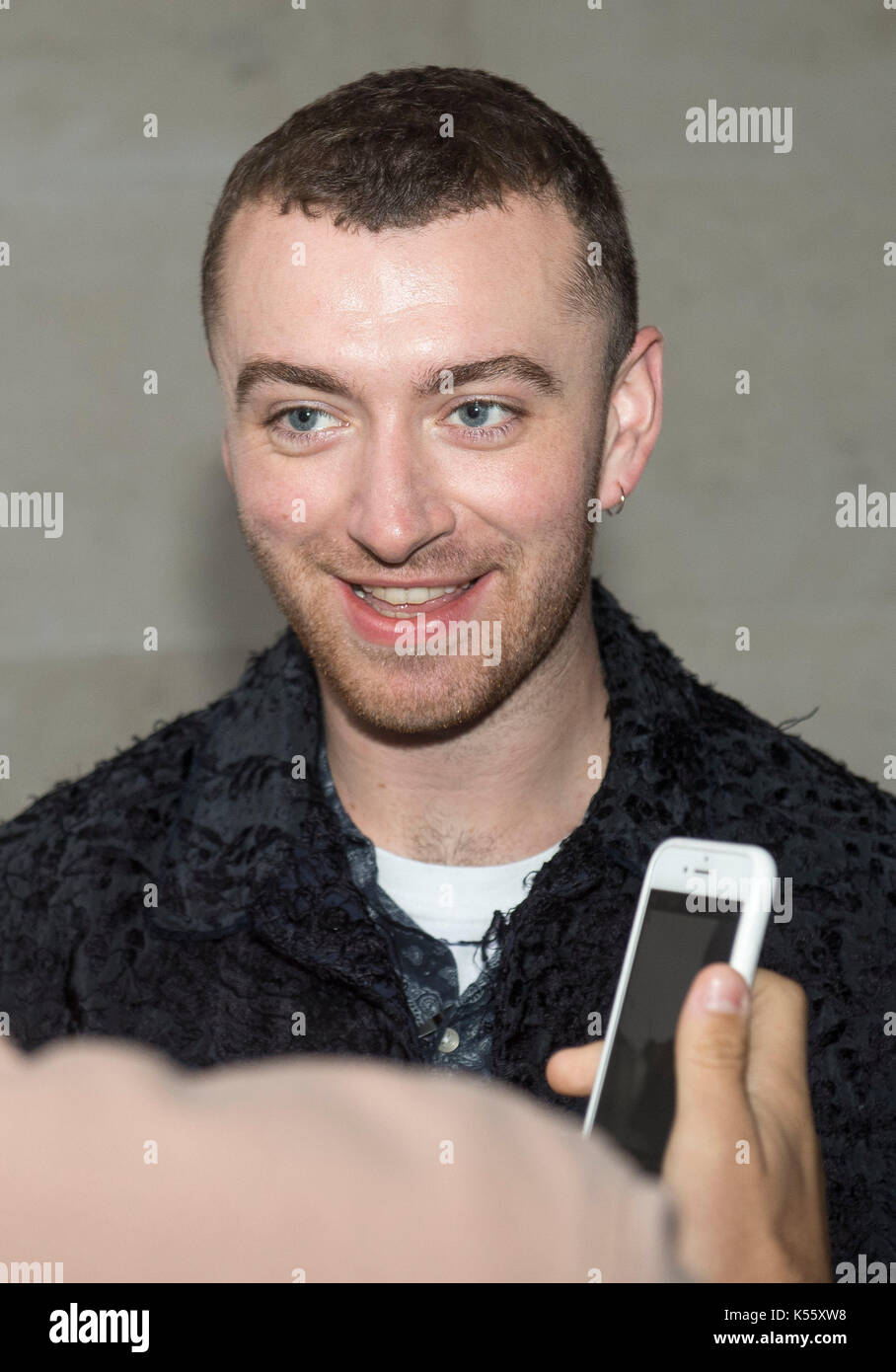 Sam Smith outside BBC Broadcasting House in London, where he appeared ...