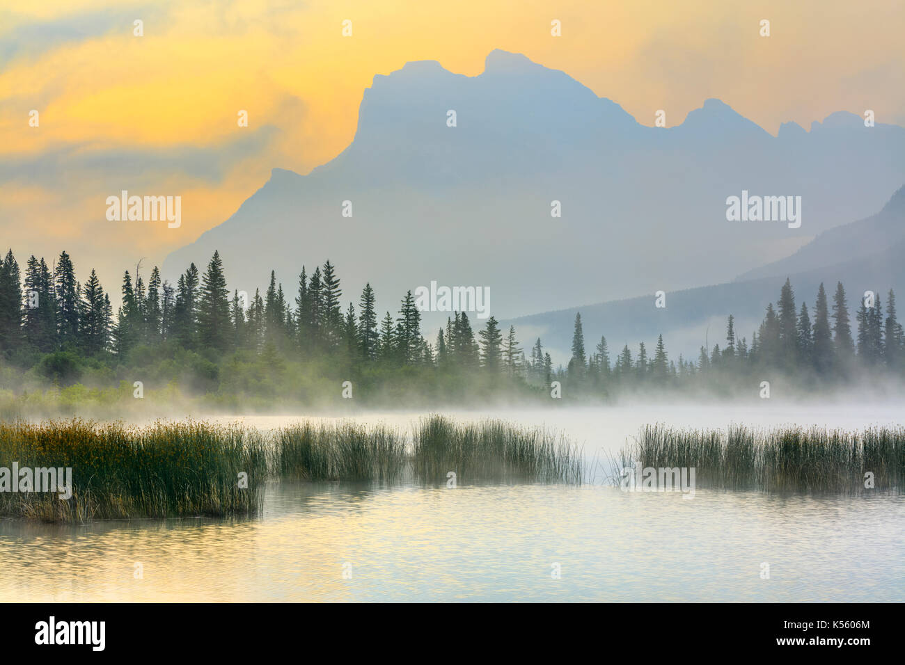 Mount Rundle and Vermilion Lakes in Banff National Park, Alberta Canada ...