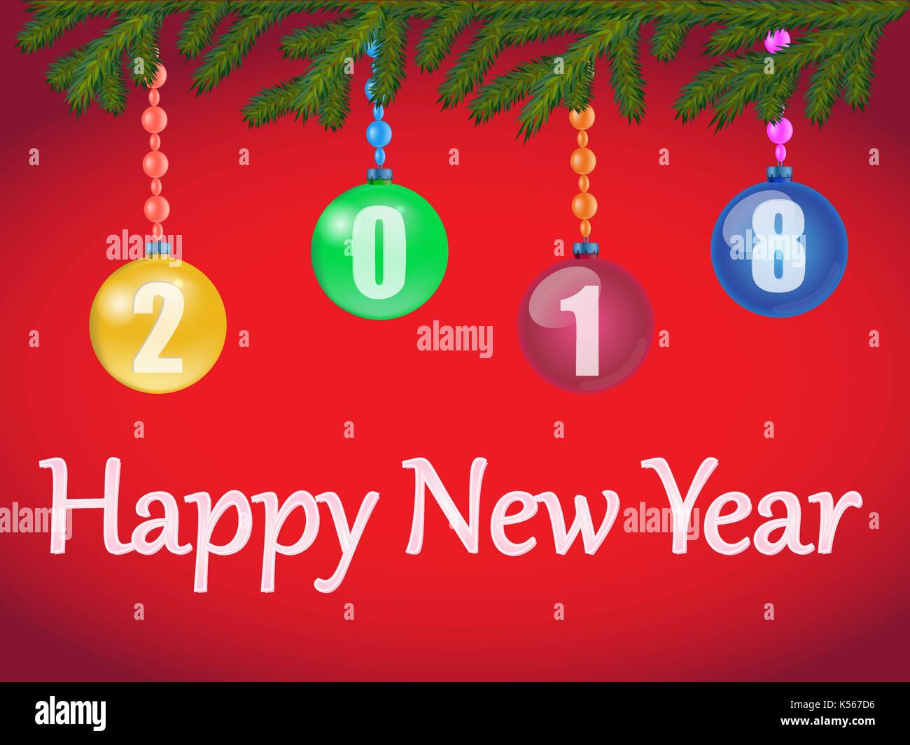 Christmas tree branch colorful Stock Vector Images - Alamy