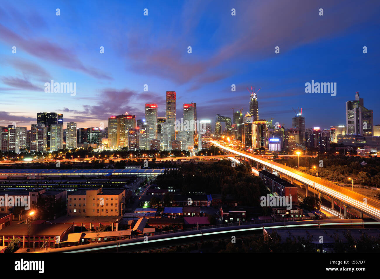 Beijing skyline night hi-res stock photography and images - Alamy