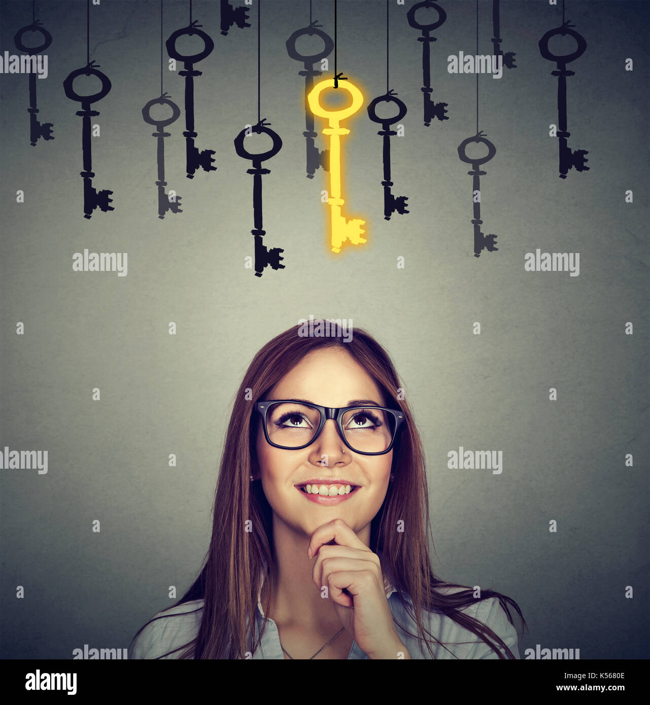 Gold key hanging hi-res stock photography and images - Alamy