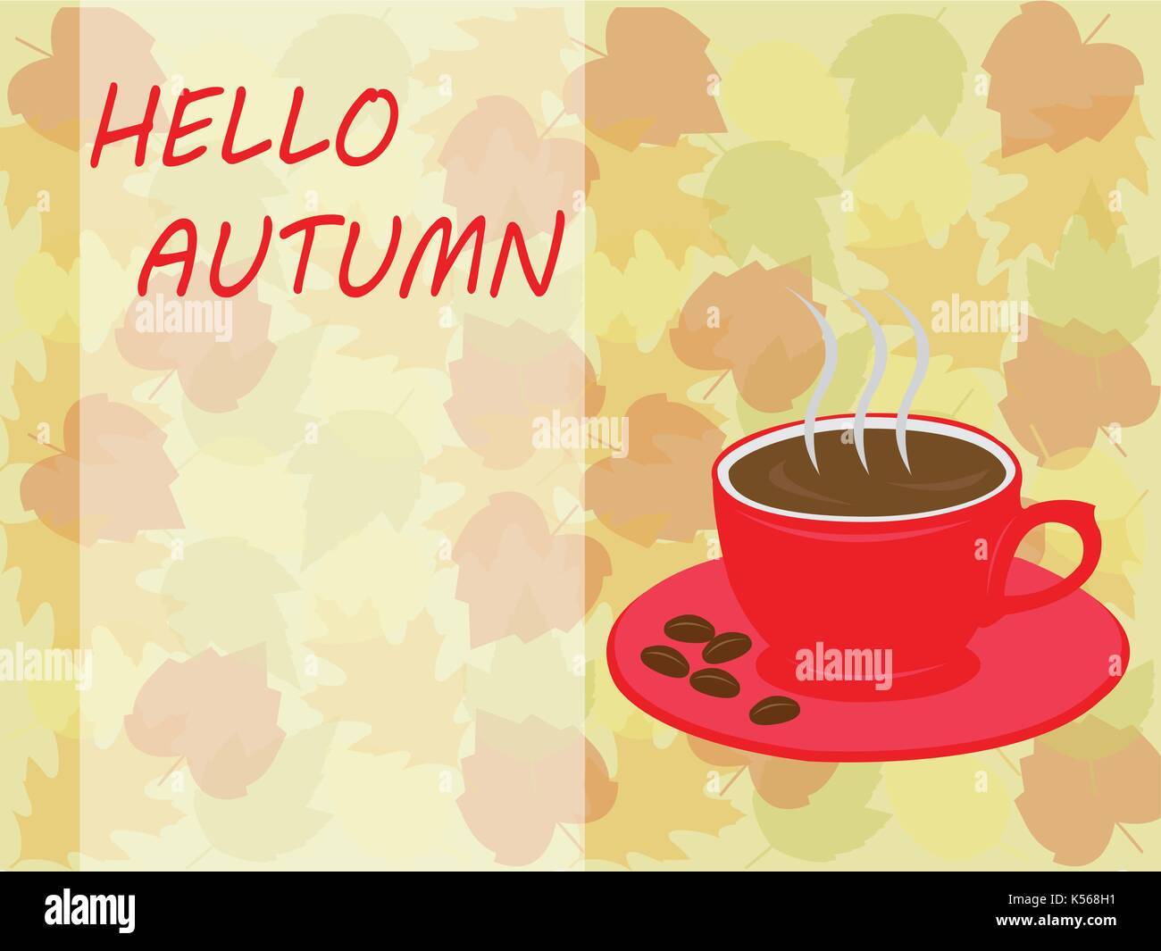 Hello Autumn coffee cup and leave background for autumn background ...