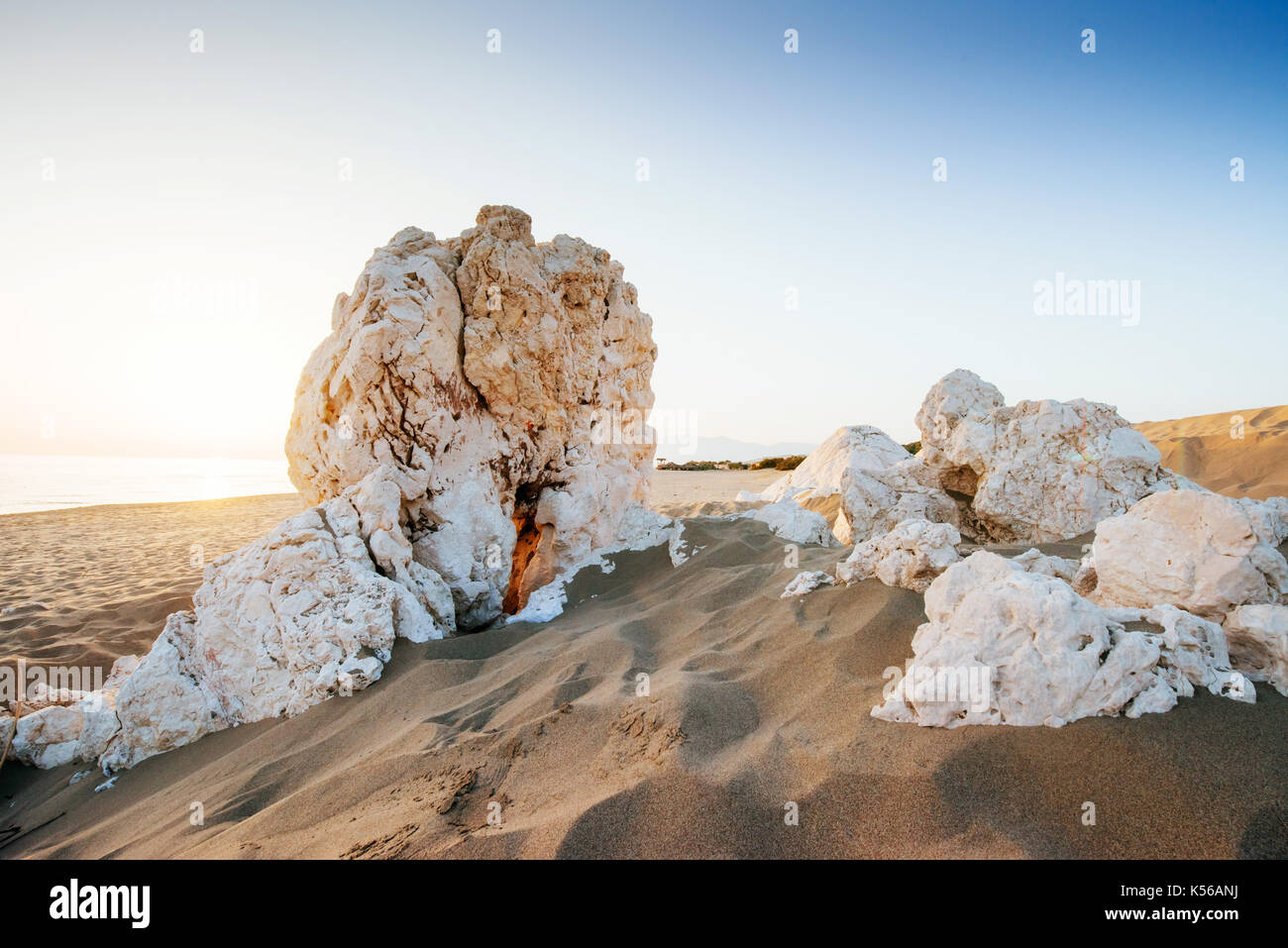Colorful sunset over mysterious desert Stock Photo - Alamy