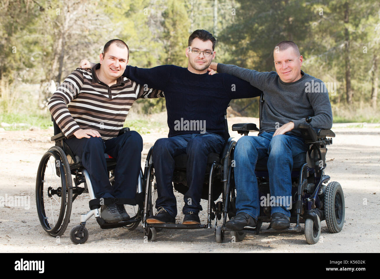 Disabled Happy friends having fun together Stock Photo - Alamy