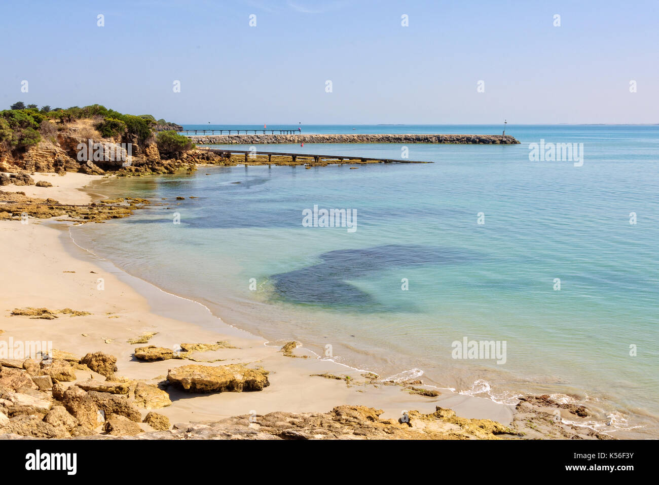 Small beach in Robe at the entrance of Lake Butler - SA, Australia ...
