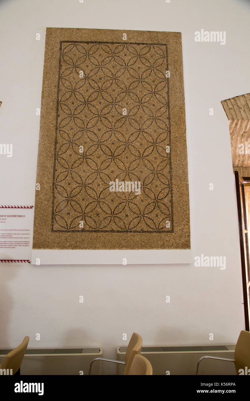 Geometric patterned mosaic archaeological display inside the Alcazar ...