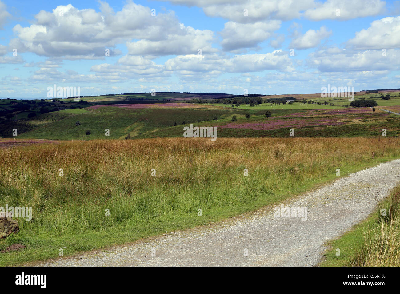 Road across North Yorkshire Moors above Over and Nether Silton, North ...