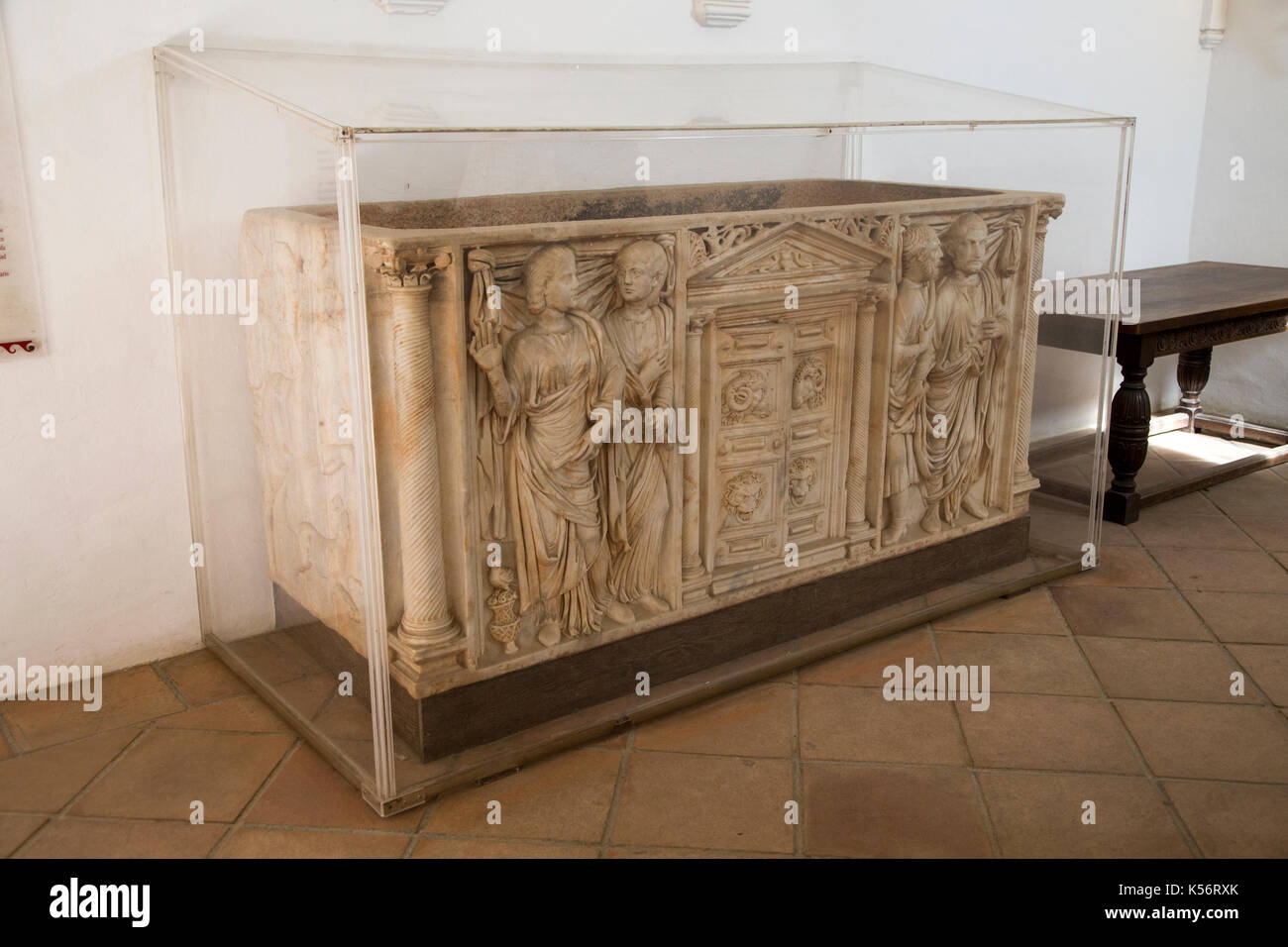 Roman tomb, archaeological display inside the Alcazar palace, Cordoba ...