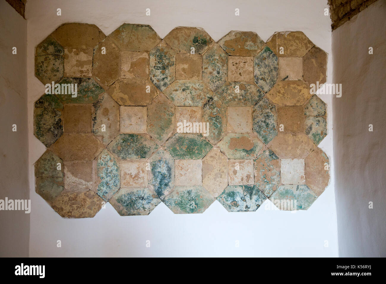 Tiled wall tiles display archaeological display inside the Alcazar ...