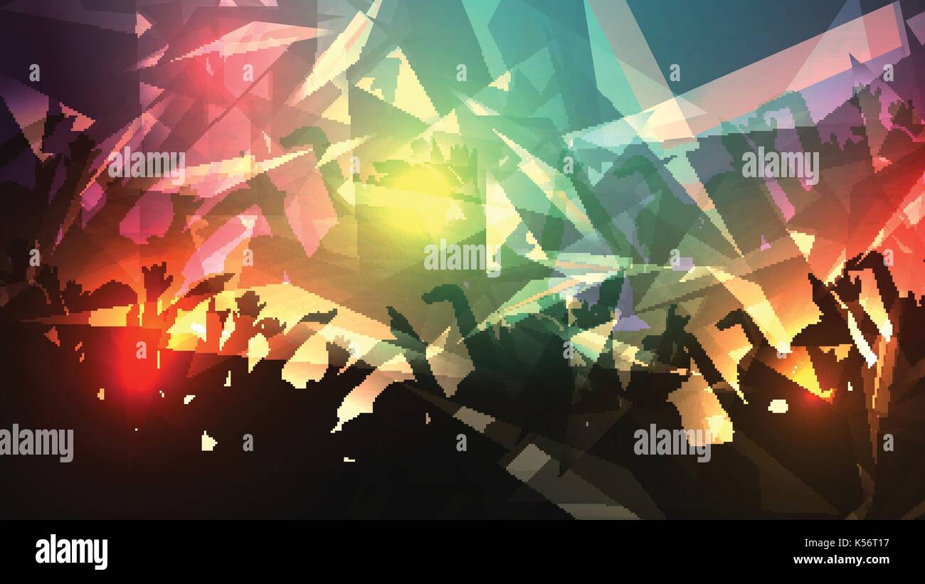 Party People Crowd, Festive Disco Event Background - Vector ...