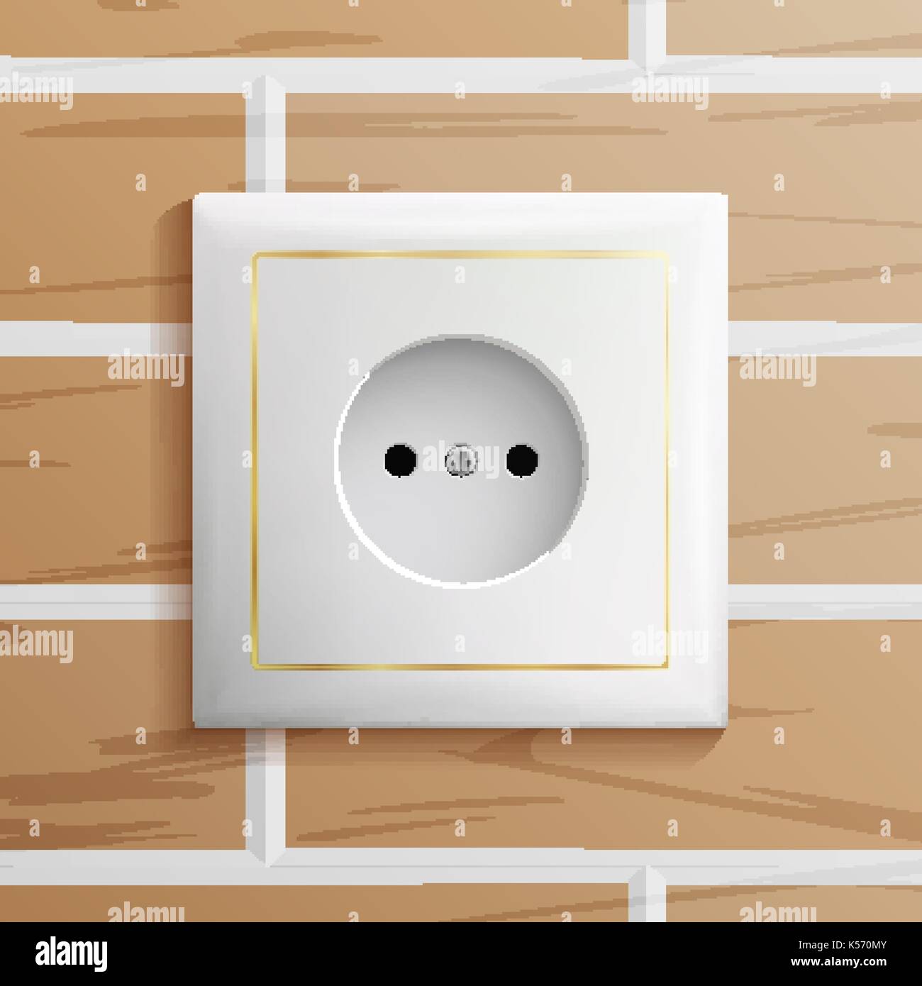 Electric Socket Vector. Modern European Plastic Electrical Outlet ...