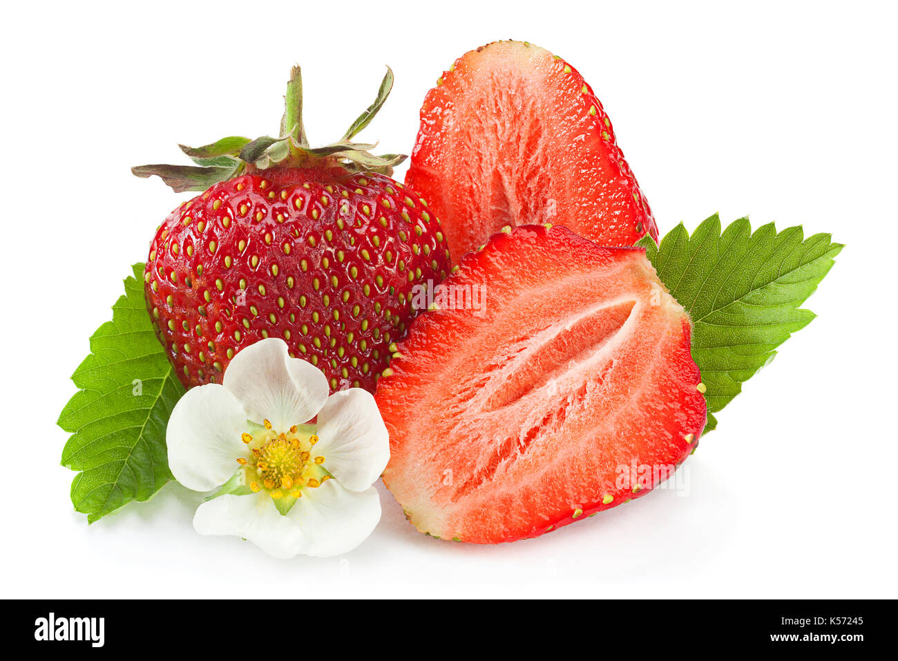 Strawberry fruit closeup isolated in white background Stock Photo - Alamy