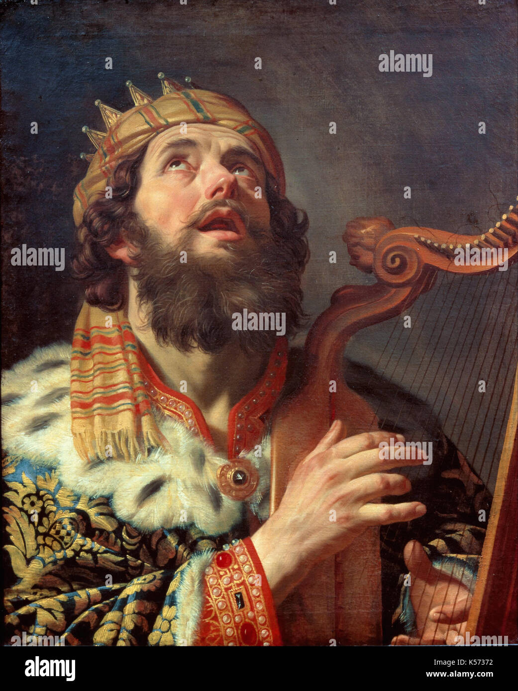 King david playing the harp hi-res stock photography and images - Alamy