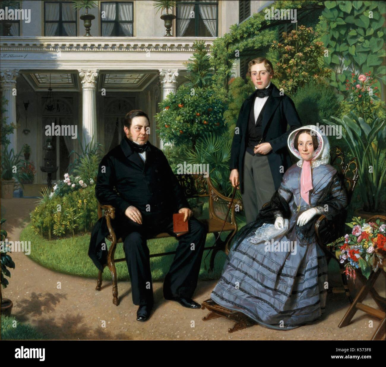 Johan Heinrich Neuman - Portrait of the Metelerkamp family Stock Photo ...