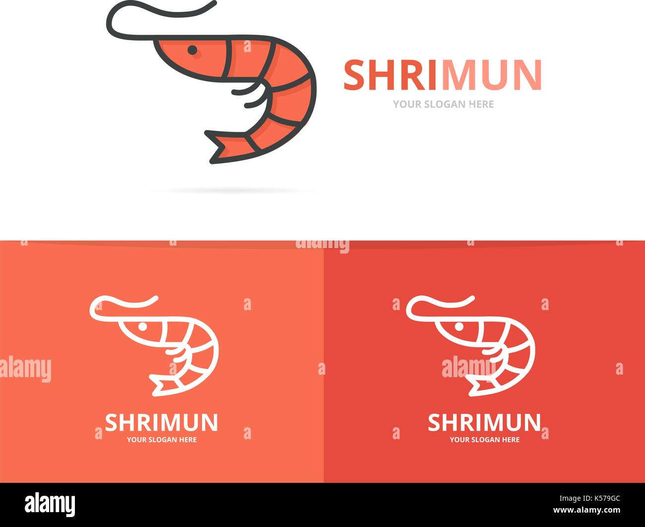 Vector of shrimp and seafood logo design template Stock Vector Image ...