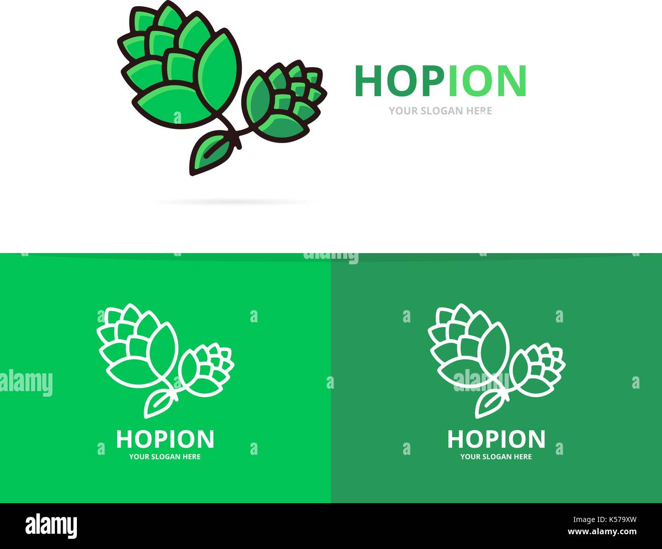 Vector of hop logo design template. Beer and bar symbol or icon Stock ...