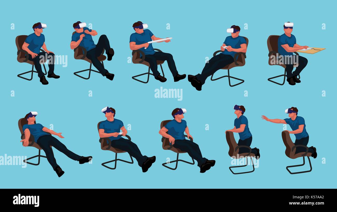vr sitting man set Stock Vector Image & Art - Alamy
