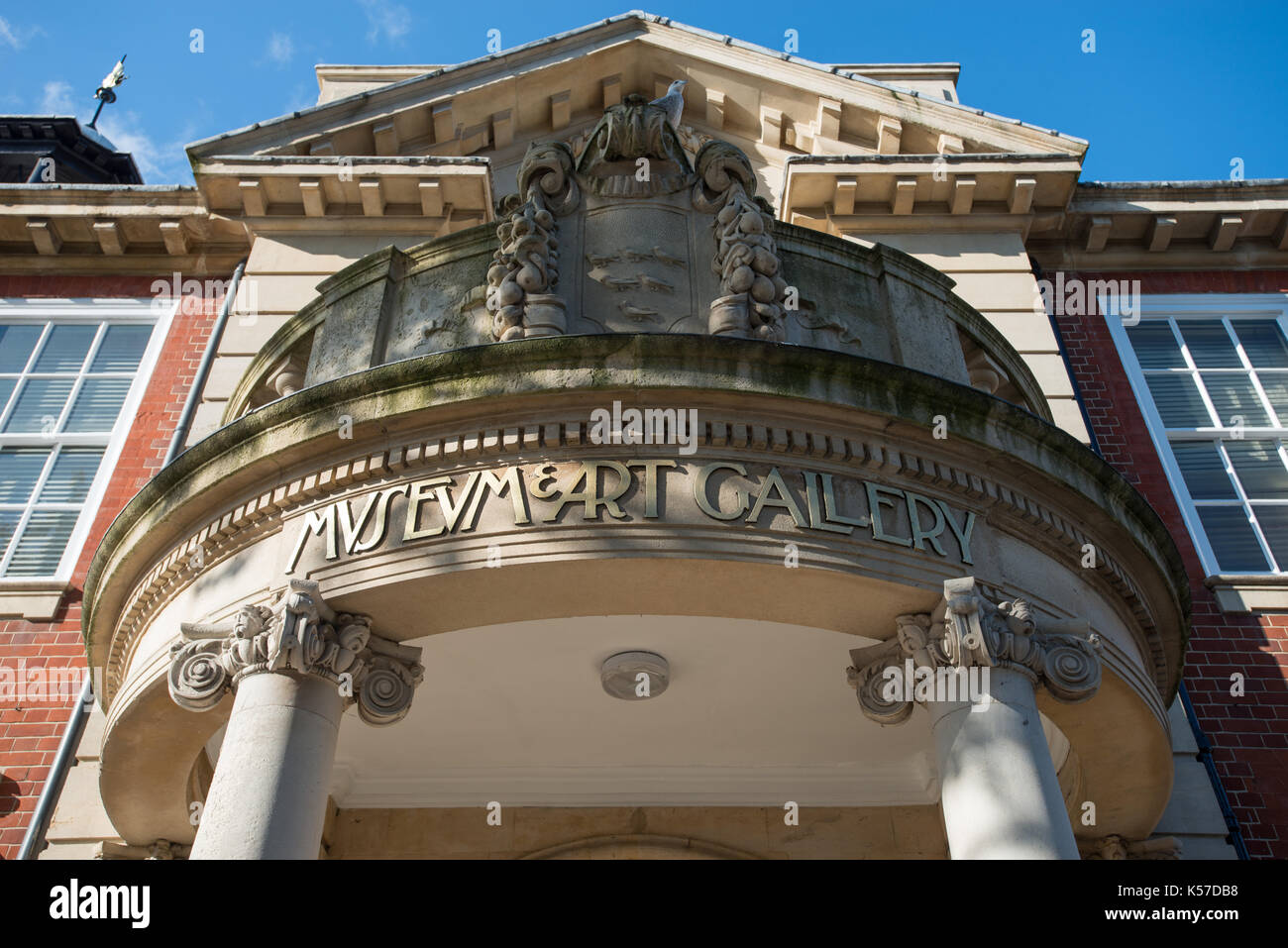 The entrance to Worthing Museum And Art Gallery in Worthing, West ...