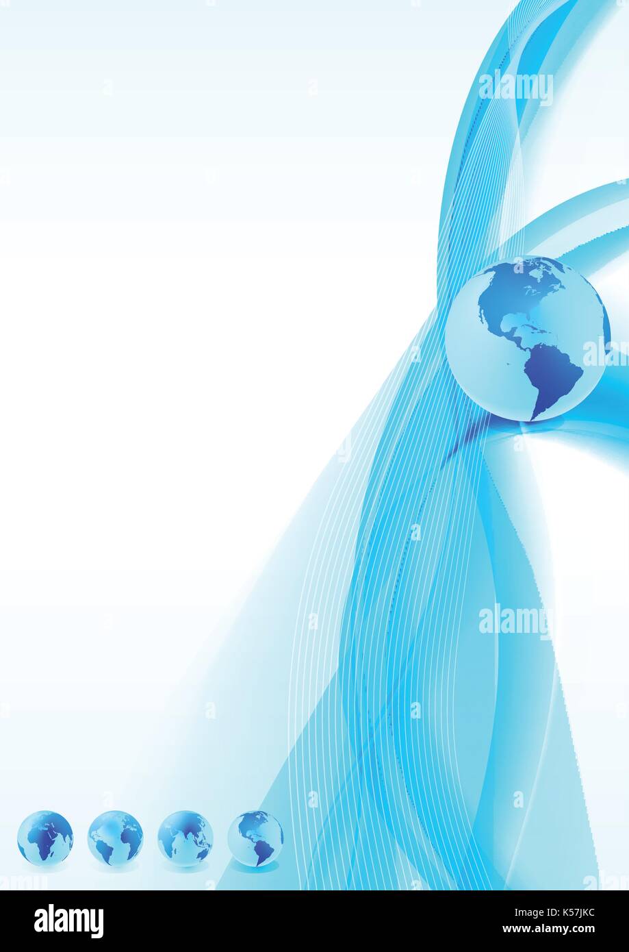 Blue World Map Stock Vector Image & Art - Alamy