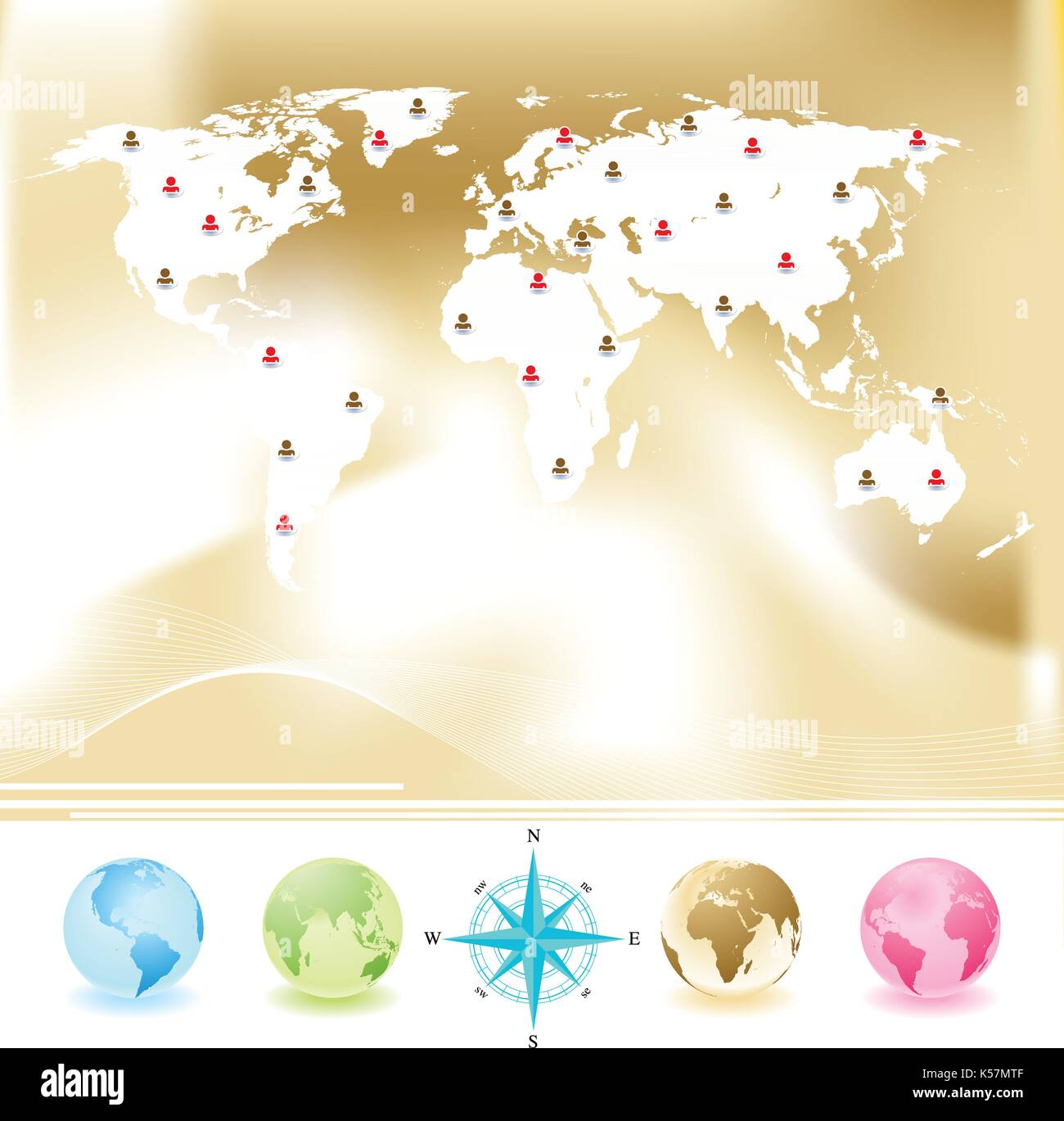Gold world map Stock Vector Images - Alamy