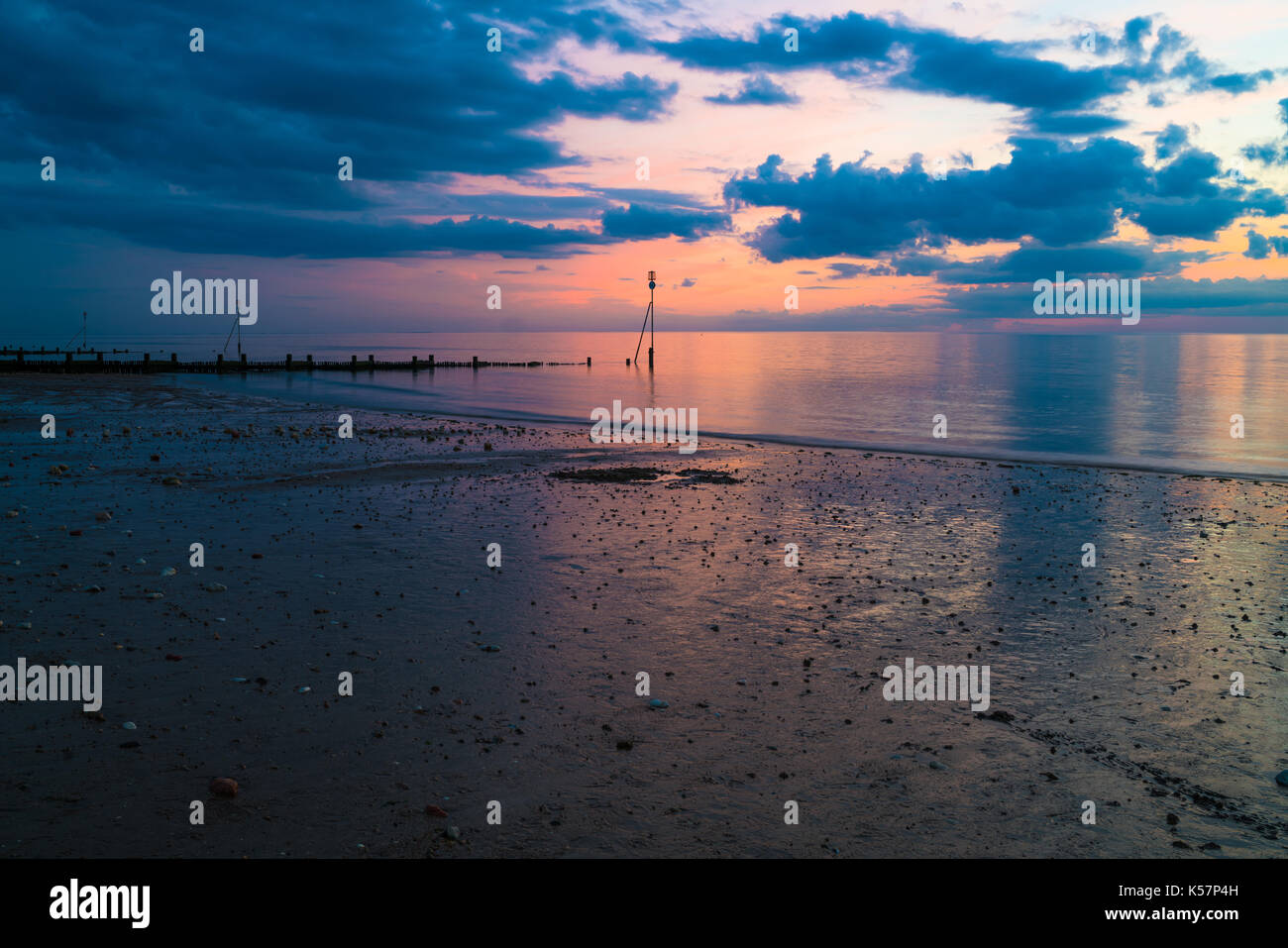Beautiful sunset on the beach in Hunstanton, Norfolk UK Stock Photo - Alamy