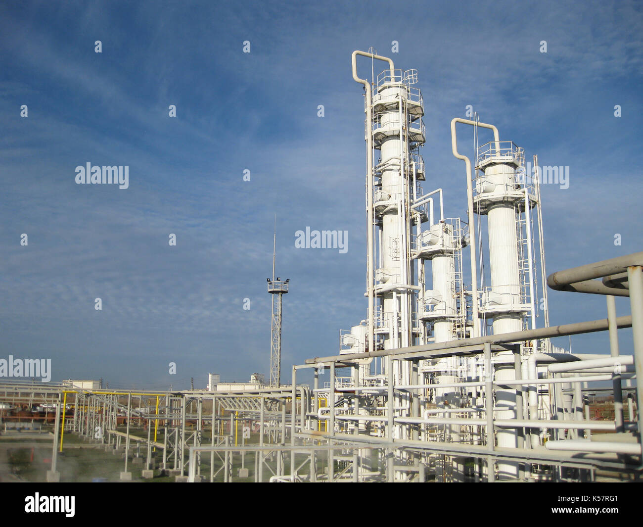 The oil refinery. Equipment for primary oil refining Stock Photo - Alamy