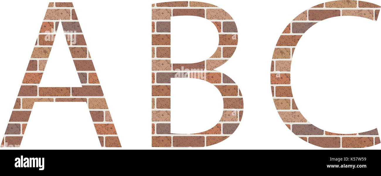 Letters ABC in bricks, vector Stock Vector Image & Art - Alamy