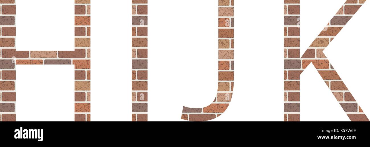 Letters HIJK in bricks, vector Stock Vector Image & Art - Alamy