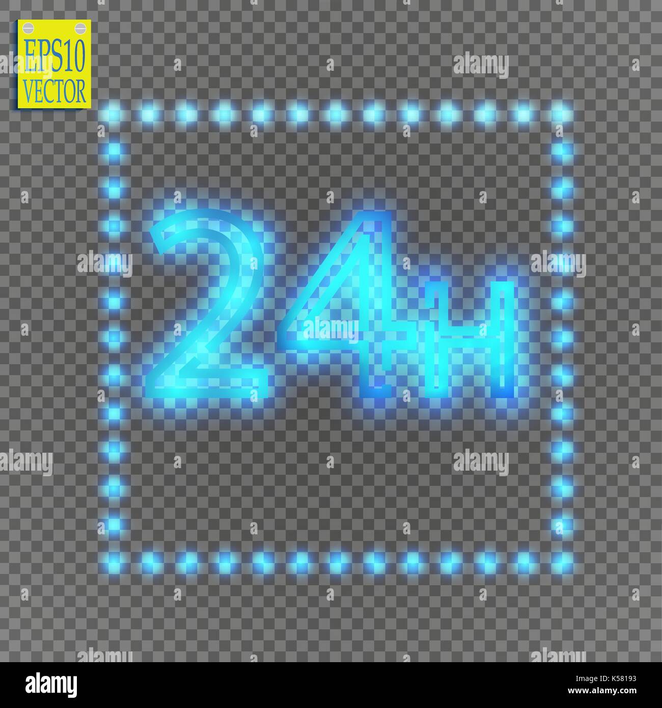 twenty four seven concept open all days.Illustration of Vector Neon ...