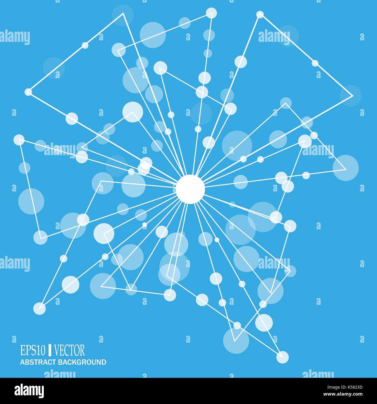 DNA and neurons vector. Molecular structure. Connected lines with dots ...
