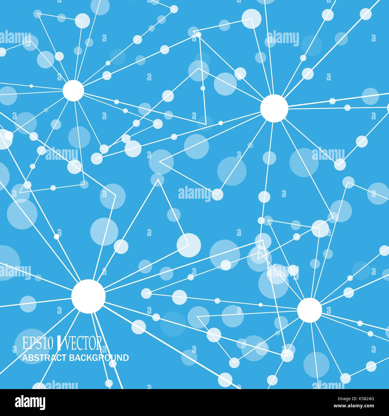 DNA and neurons vector. Molecular structure. Connected lines with dots ...