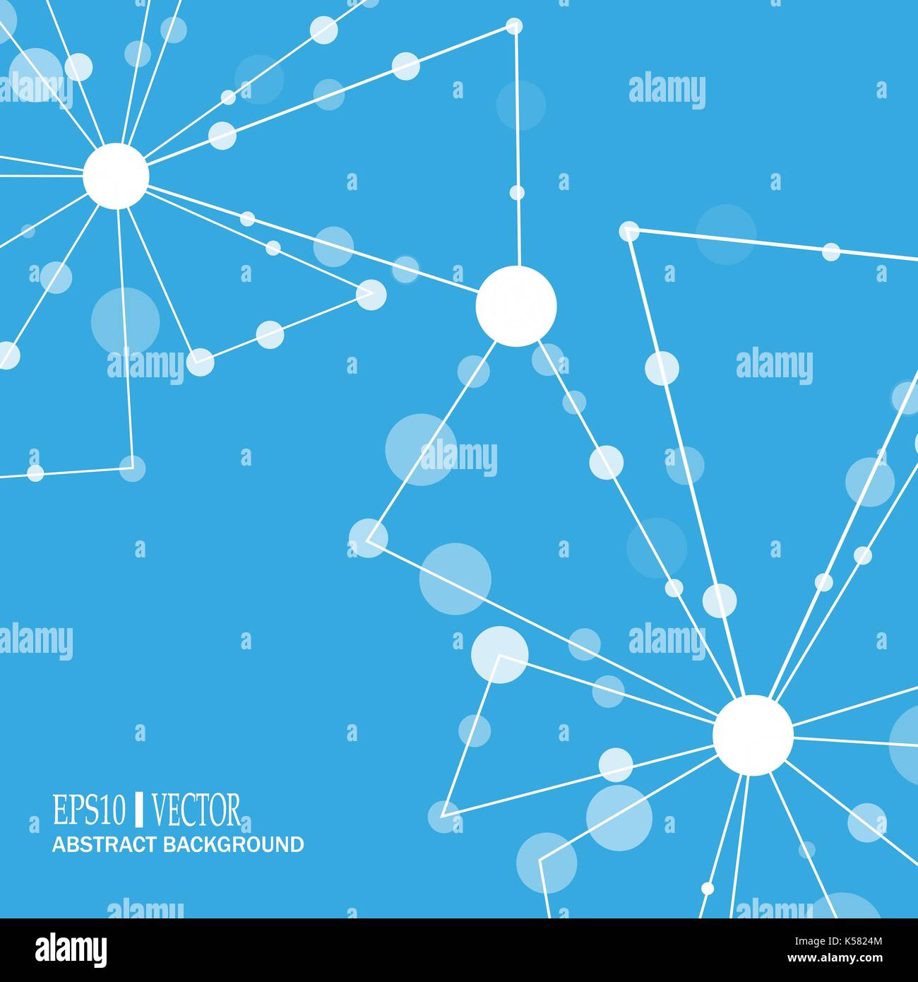 DNA and neurons vector. Molecular structure. Connected lines with dots ...